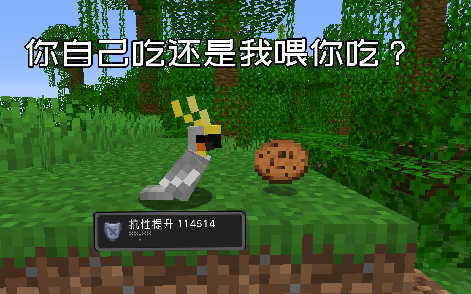 给抗性提升满级的鹦鹉喂曲奇会怎么样?_哔哩哔哩bilibili_我的世界