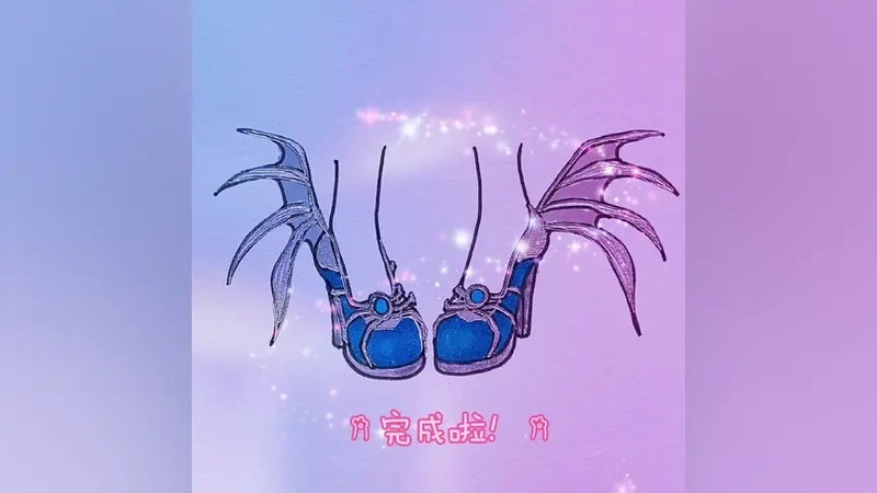 叶罗丽精灵梦 高跟鞋怎么画 简笔画 手绘 绘画过程