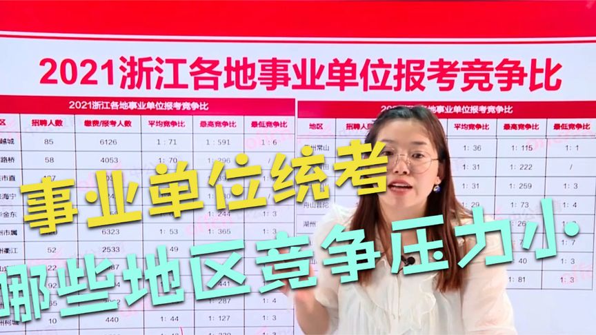 浙江事业单位统考,哪些地区竞争低压力小,看往年数据就清楚了