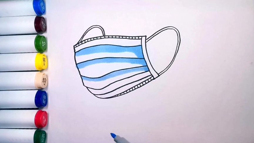 武汉加油!白衣天使加油!中国加油!口罩简笔画