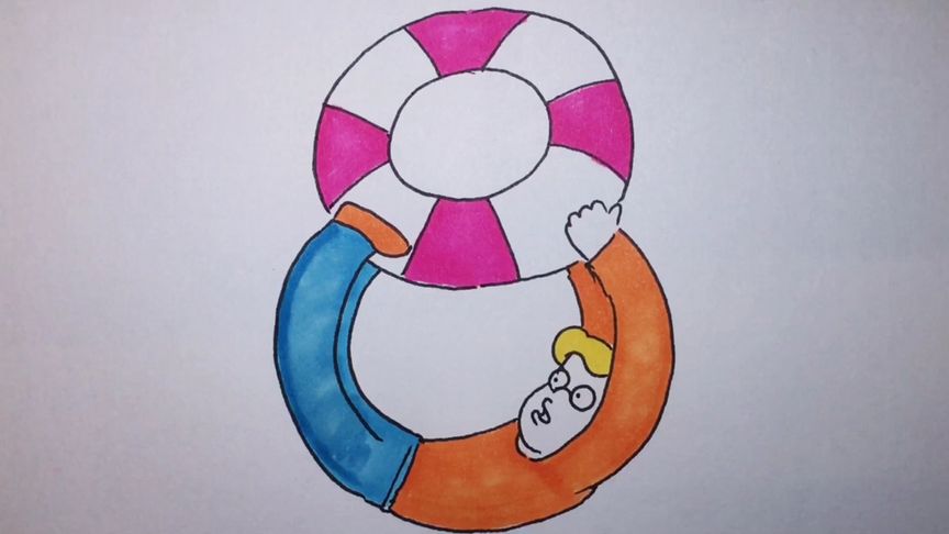 少儿简笔画教学:这个数字8的创意画有意思吗?发挥想象力试试