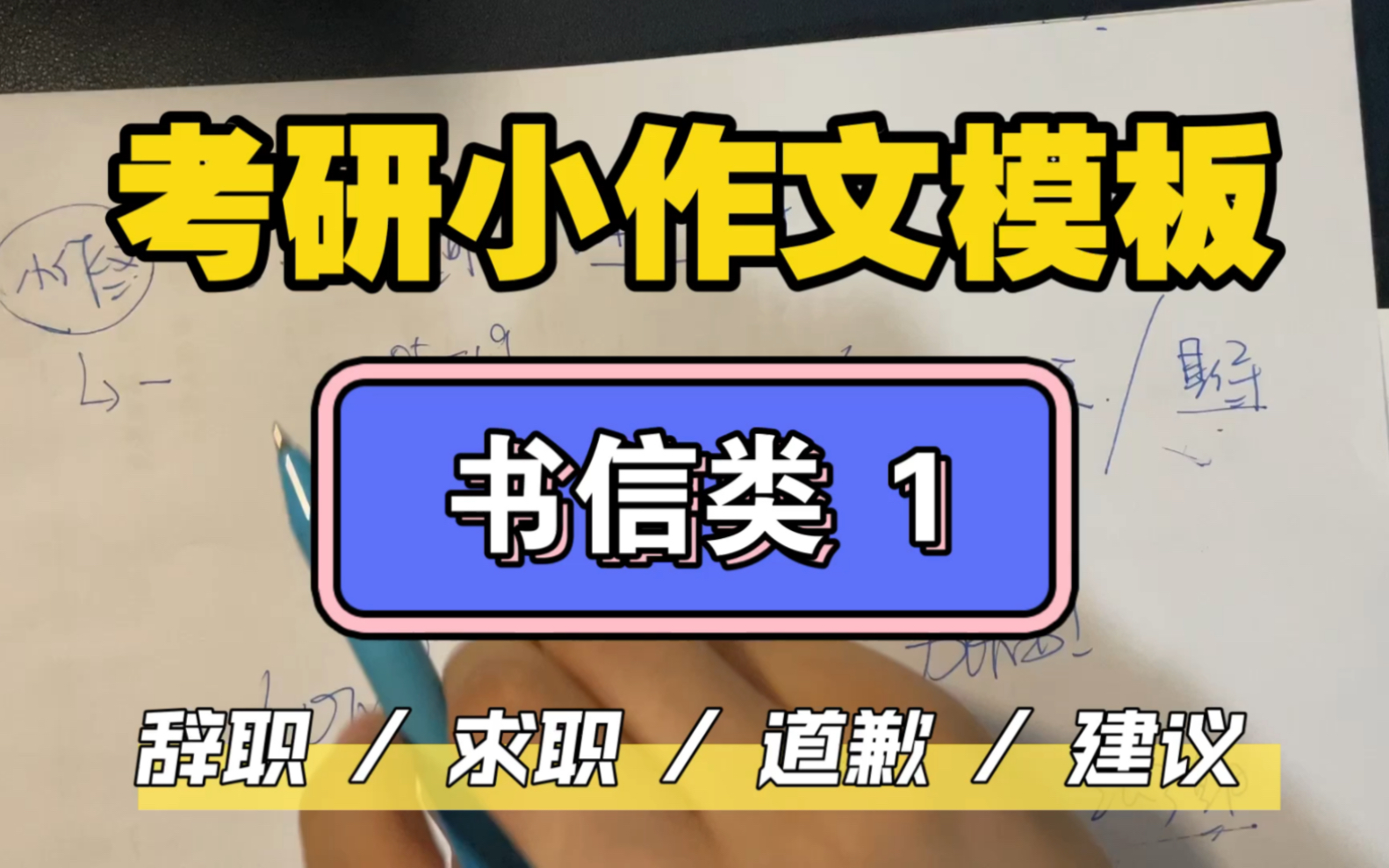 考研小作文模板!书信类:辞职、求职、道歉、建议信,大家先把时间空间...