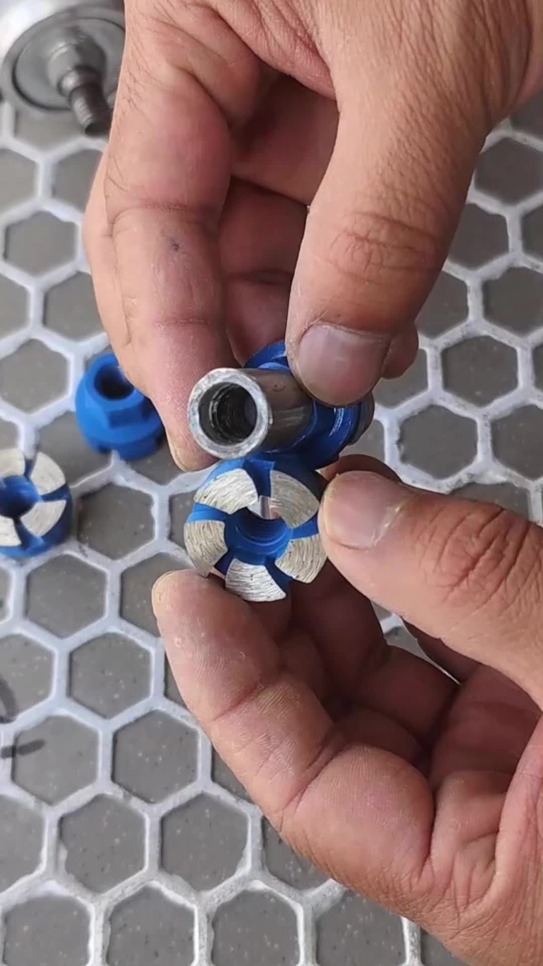 1寸小巧设计!金刚石平磨头,花岗岩石材,鹅卵石花盆清底,狭小空间高效...