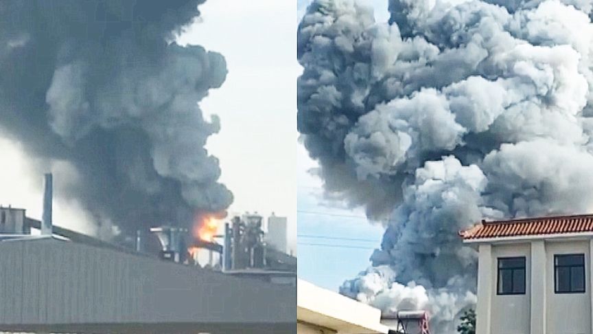 实拍:江西南昌一钢铁厂突发爆燃事故 造成作业人员1死9伤