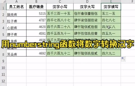 ...教你在Numbers中用numberstring函数将数字转换汉字方便又快捷