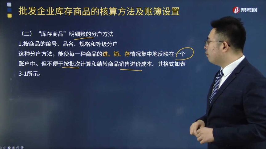 帮考网孙超凡老师带你学习“库存商品”的明细账怎么分户?