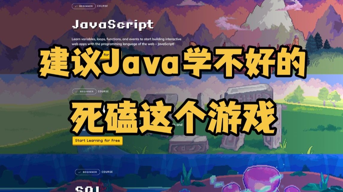 ...Java的编程游戏,从Java入门到进阶,建议想学好Java的,试一下这2款!