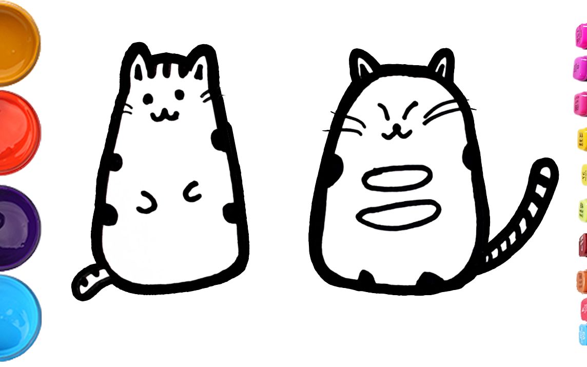 简笔画两只猫简笔画图片大全儿童画幼乐园画画作业简笔画学英语