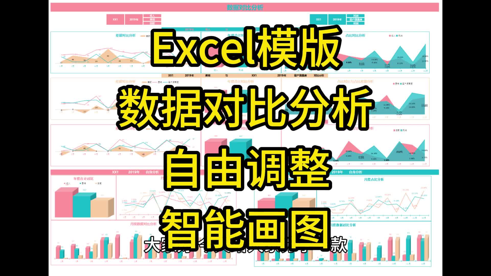 Excel模版:数据对比分析,自由调整,智能画图