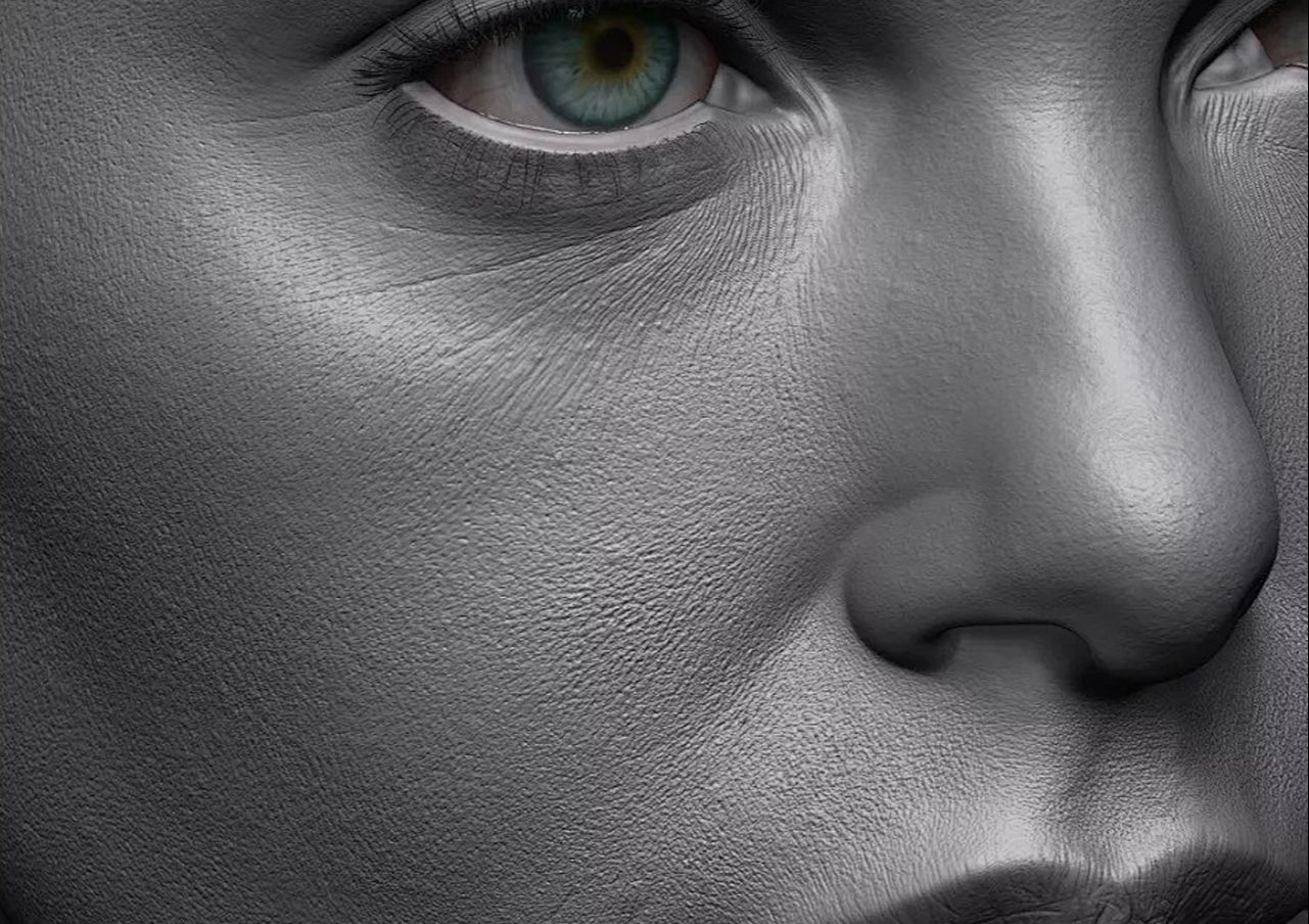 Zbrush置换贴图制作精细面部皮肤纹理