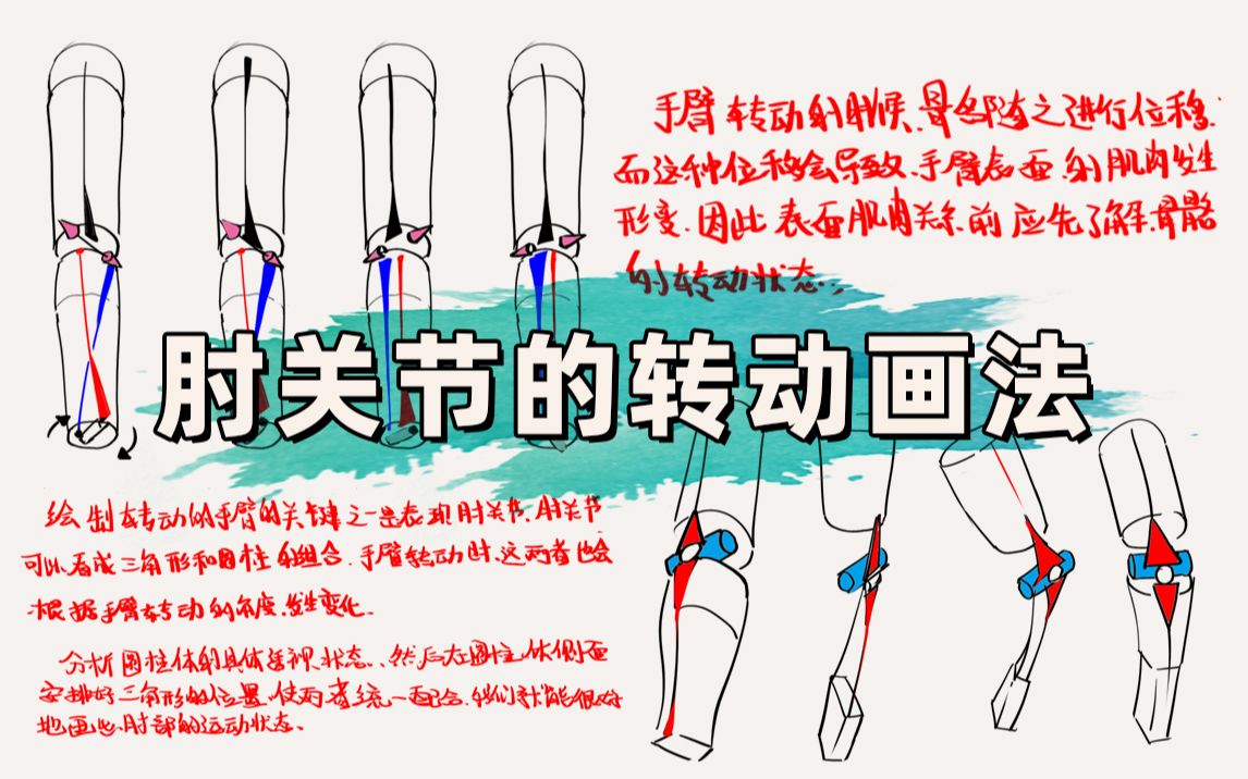 手部转动怎么画?关键点是关注肘关节转动! | 人体练习47/100