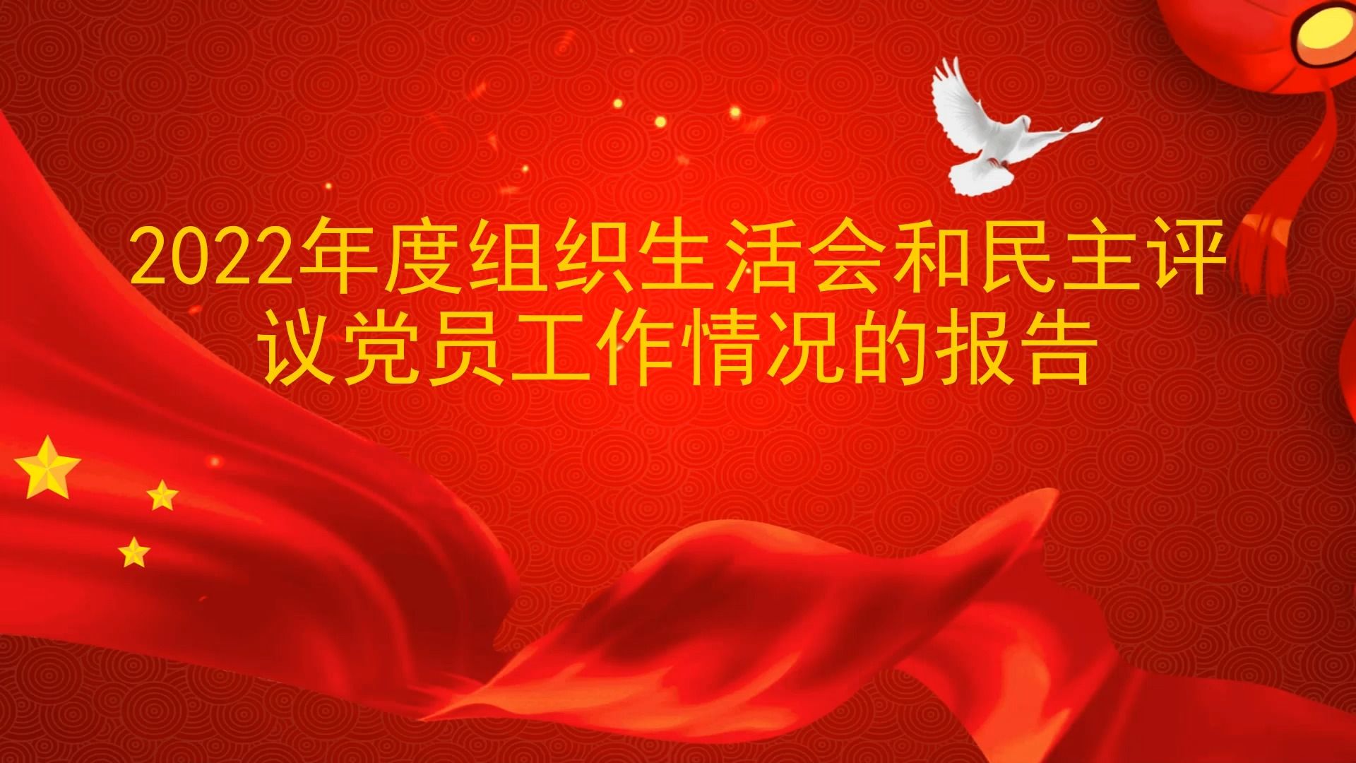 2022年度组织生活会和民主评议党员工作情况的报告