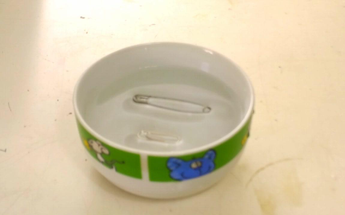 液体表面张力实验,小件金属物体的水面漂浮