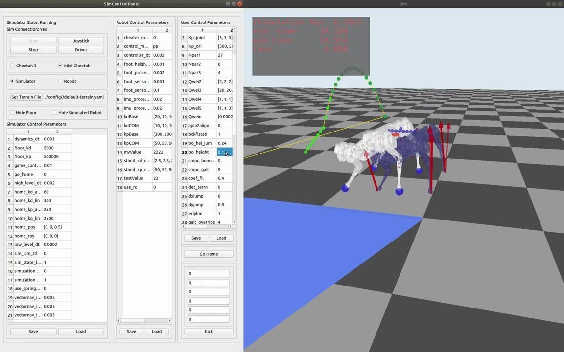 解锁Mini Cheetah Sim执行在线优化的【侧空翻】仿真欣赏