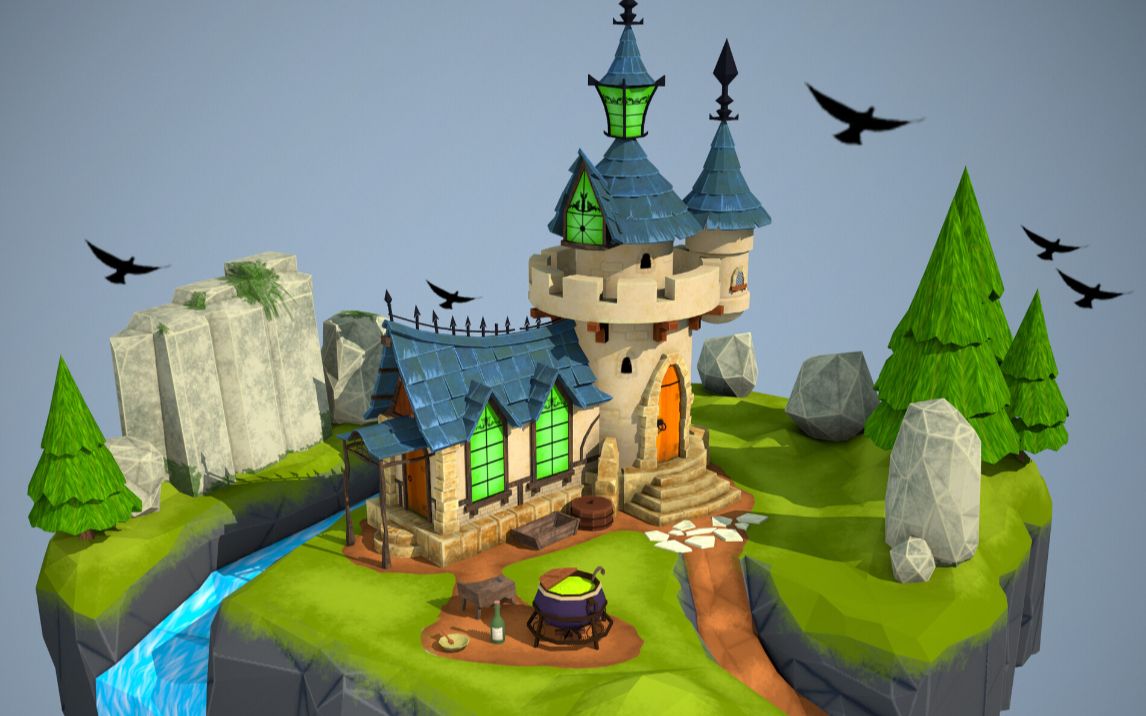 〖3D建模〗零基础入门游戏场景模型制作教学