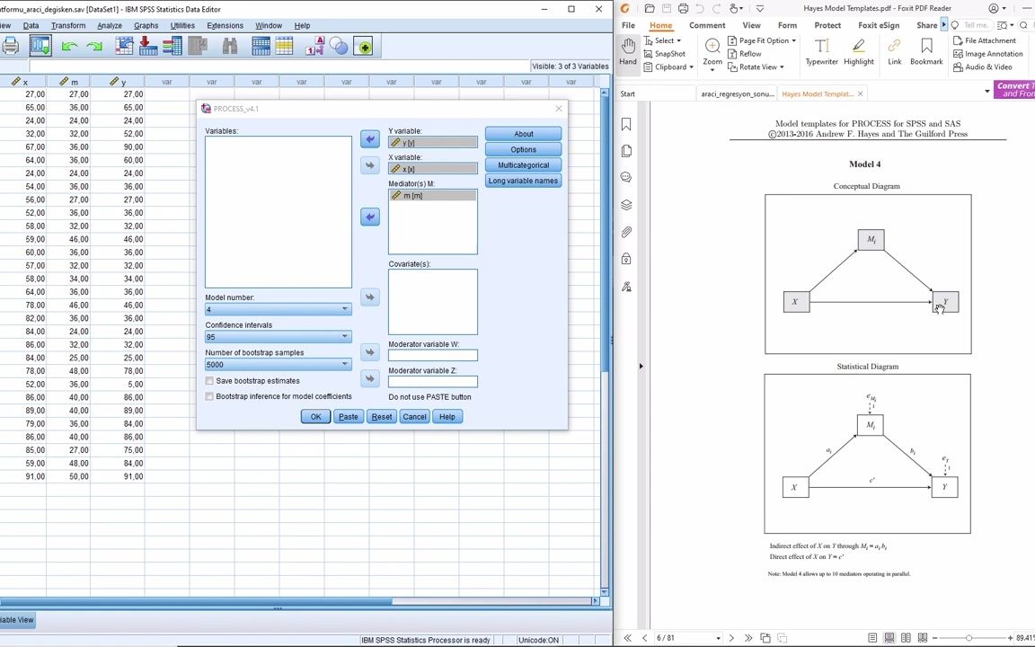 用土耳其语学用SPSS Process插件检验中介效应