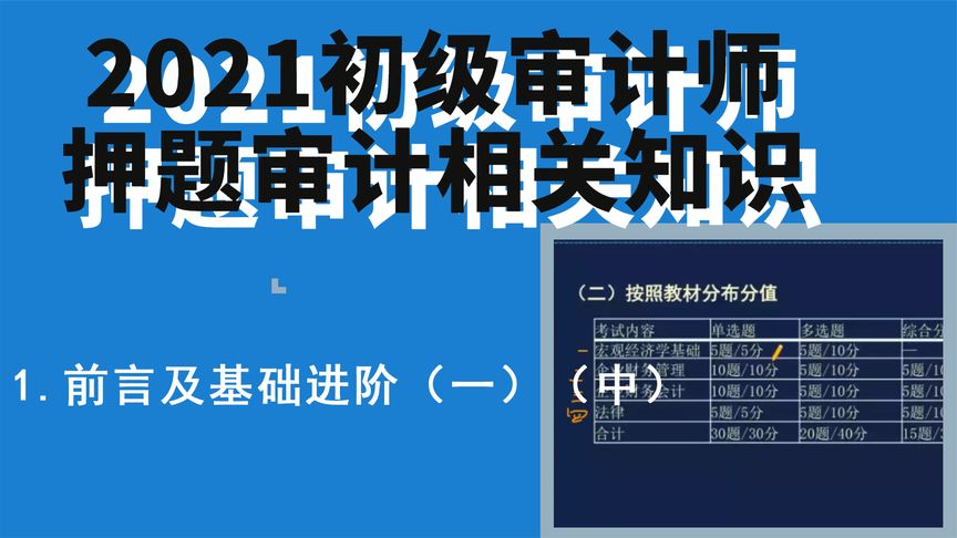 1.初级审计师-前言及基础进阶(一)(中)【转载】
