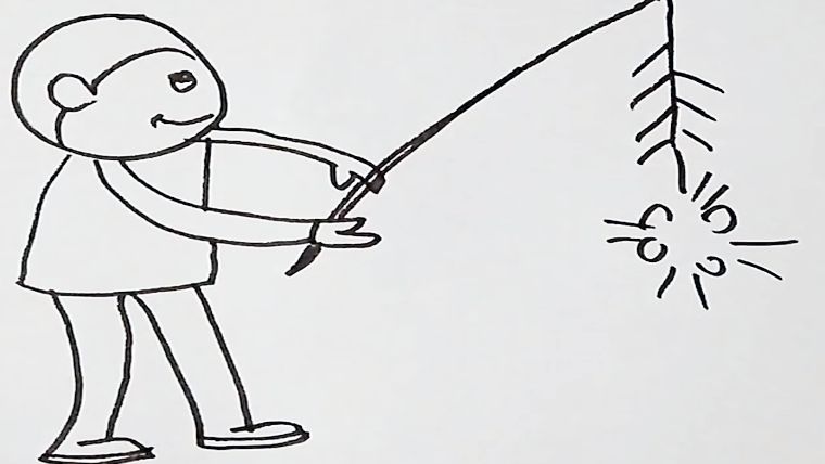 儿童简笔画,亲子画,喜迎元宵节宝宝放鞭炮