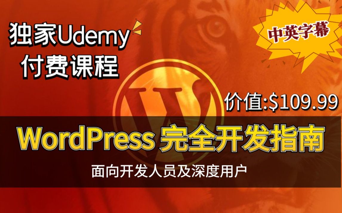 ...2023 Wordpress完全开发指南 - 面向开发者及深度用户(中英文字幕)