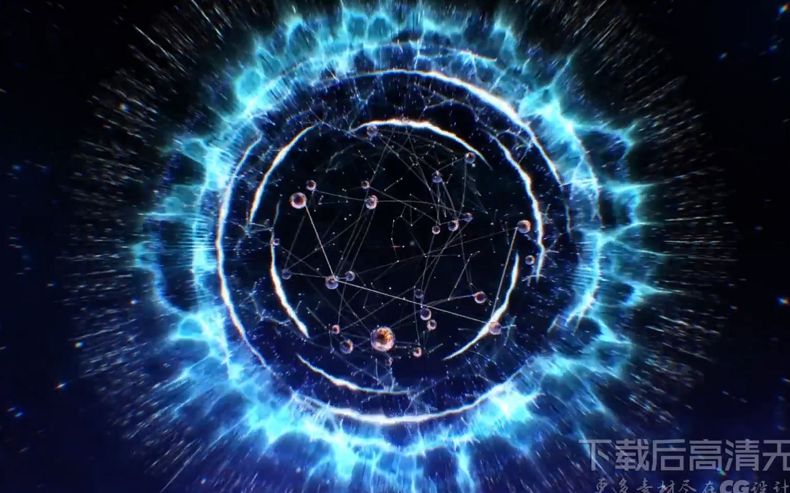 s576 超唯美蓝色星空粒子光线运动穿梭宇宙银河系动态视频特效素材...