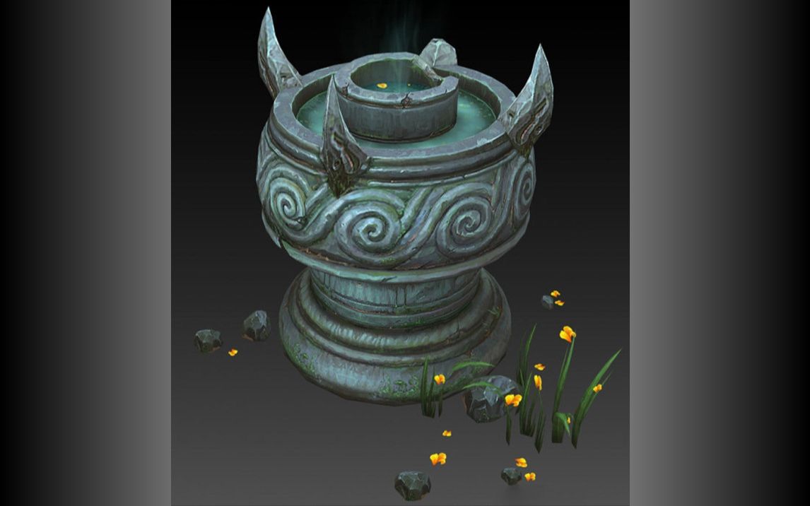 【3DMAX场景道具】青铜器白模制作教学,传统手绘场景道具建模