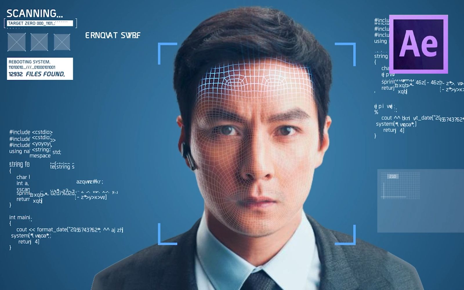 【AE教程】超屌的人脸识别效果,双重意义上的帅!