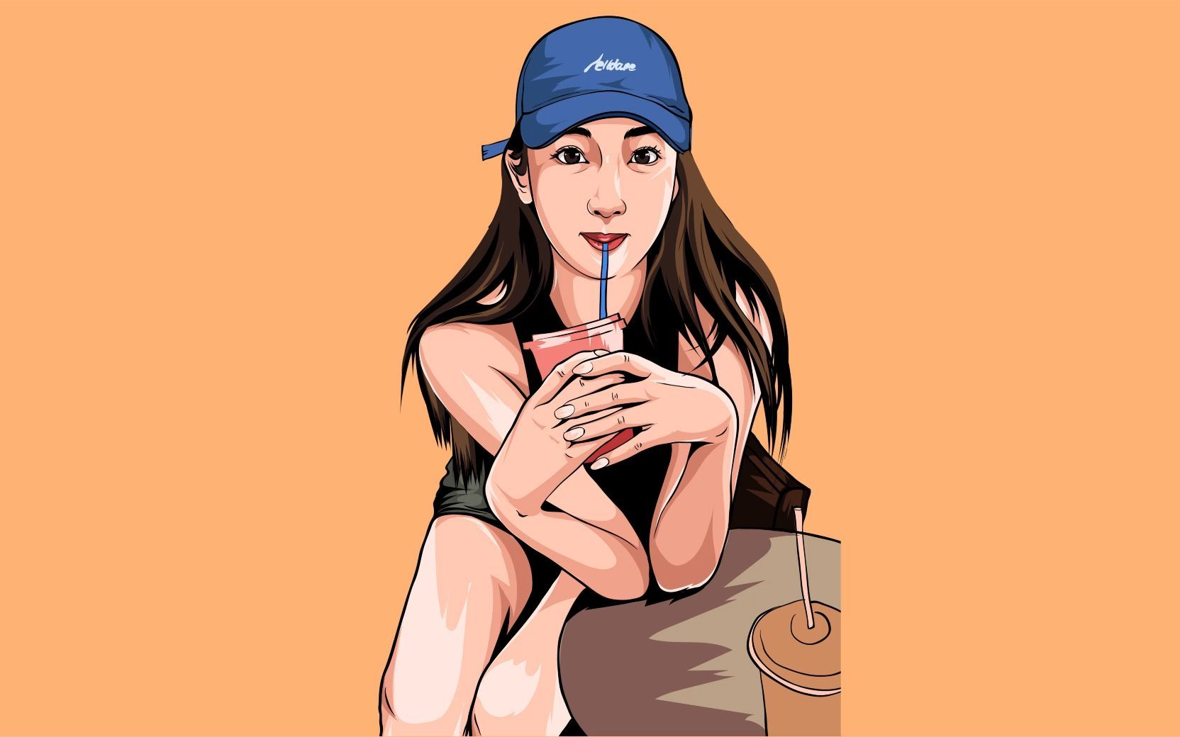 AI矢量光影插画绘制技巧分享,学会了可以画你的女票友啦!