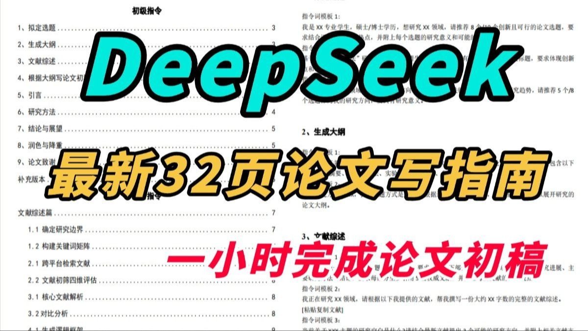 ...必备的Deekseek指令模板~标题 摘要 引言 方法 结果 讨论等示例都有!