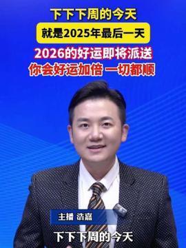 下下下周的今天,是2025年最后一天,2026的好运即将派送,愿你一切...