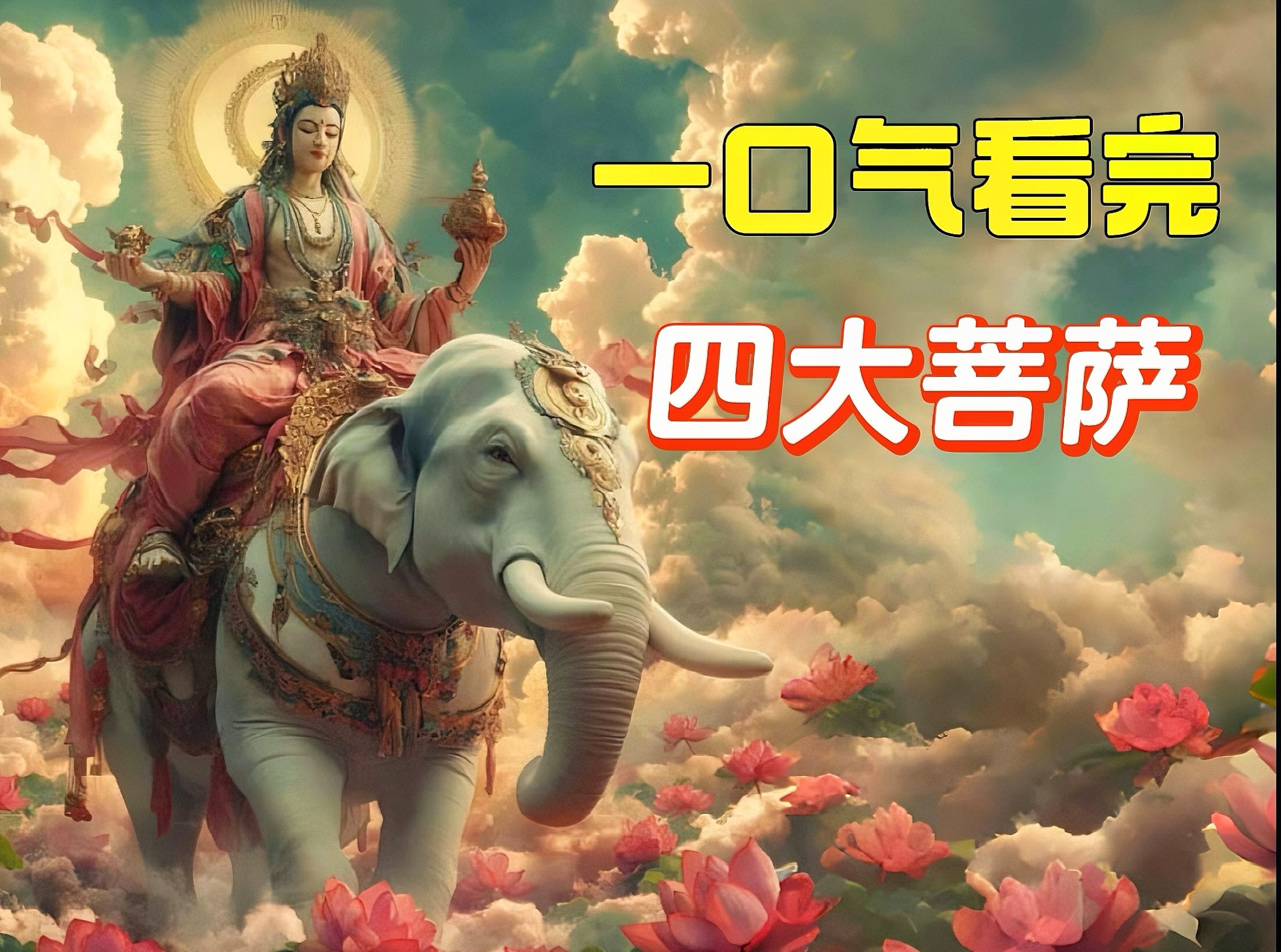 一口气看完中国佛教四大菩萨,文殊观音普贤地藏