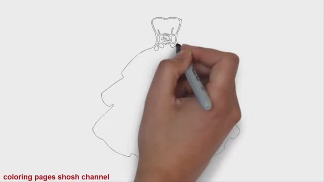 儿童简笔画:公主纱纱裙,图颜色有右脑开发