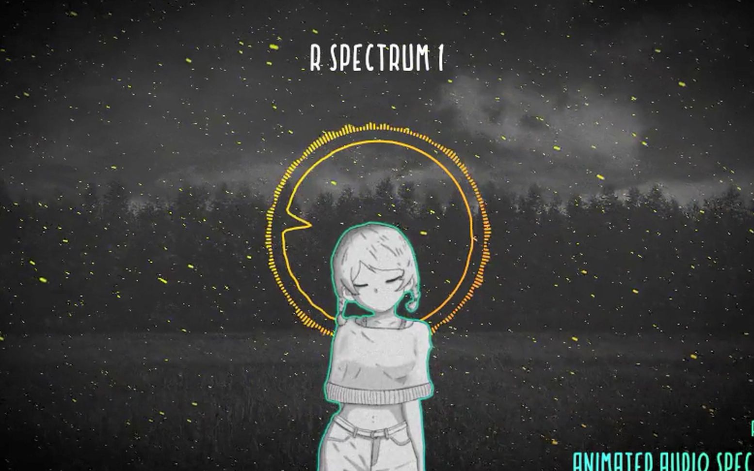 AE模板-横竖双屏的动态人物音乐可视化效果可添加任何音乐跟随节拍...