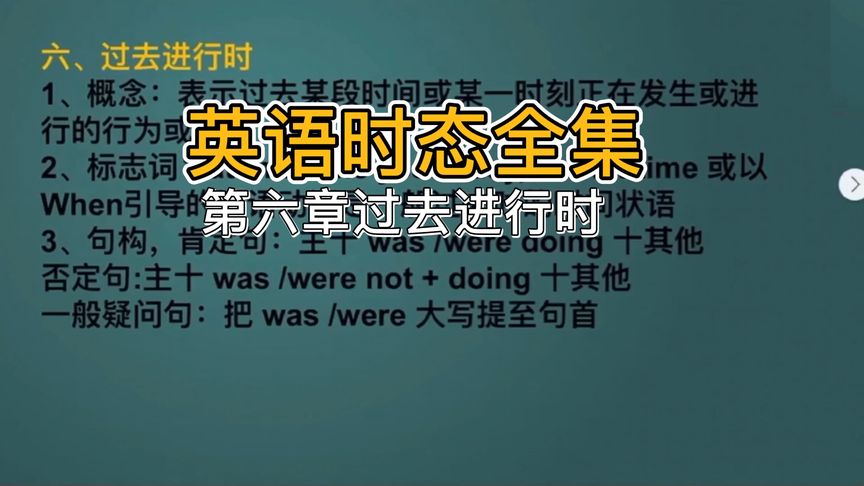 英语时态全集 第六章:过去进行时