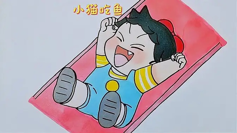 滑滑梯大冒险,简笔画