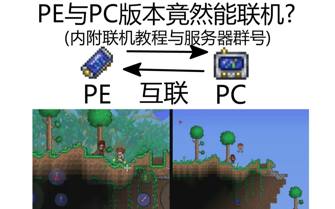 [泰拉瑞亚]PE1.3竟然能与PC1.3版本联机?