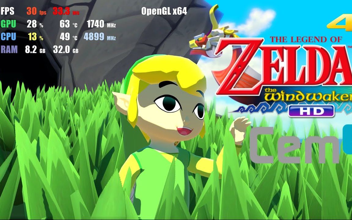 CEMU 1.22.8 |《塞尔达传说 风之杖HD》4kUHD|Wii U模拟器