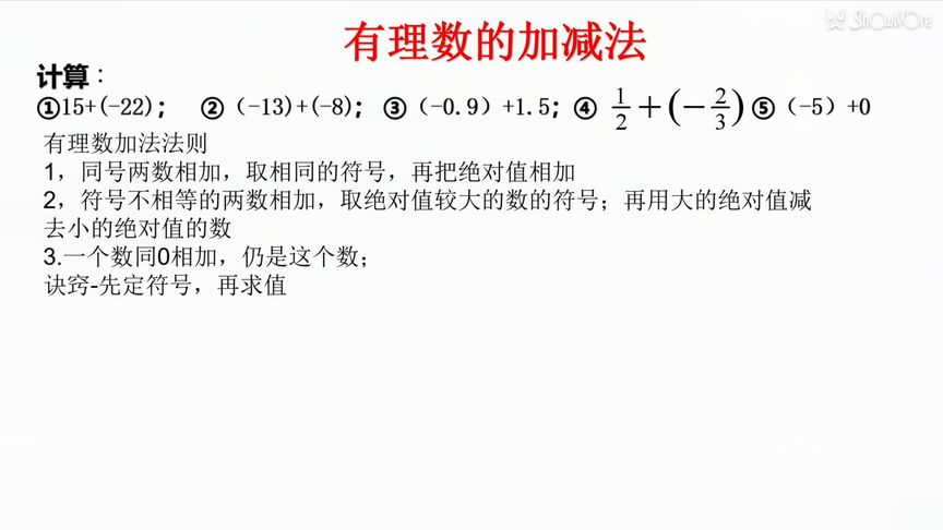 有理数的加减法