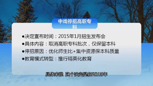 中戏大专班停招了吗