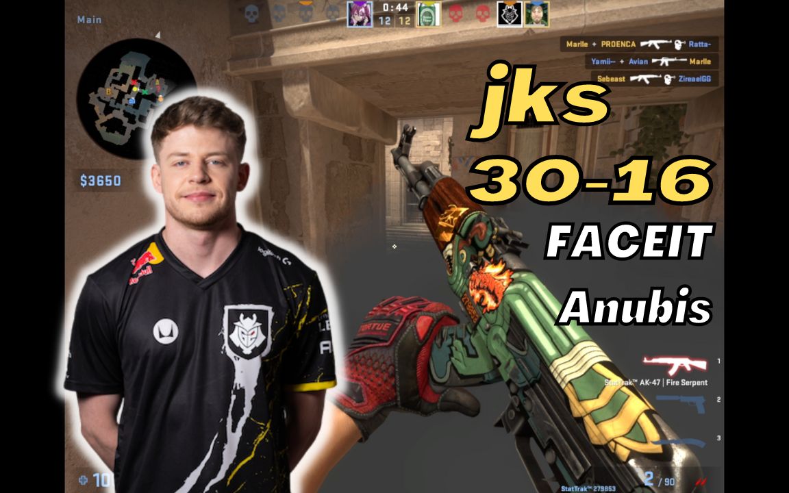 jks (30-16) (阿努比斯Anubis) | FACEIT天梯 | 2023.03.10