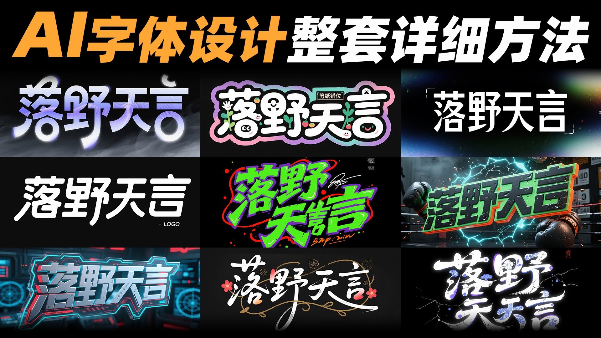 AI字体设计整套详细方法教程!即梦AI和GPT字体设计!