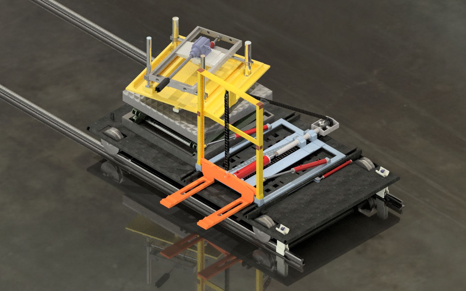 校赛作品:轨道行走式可折叠巷道架管机