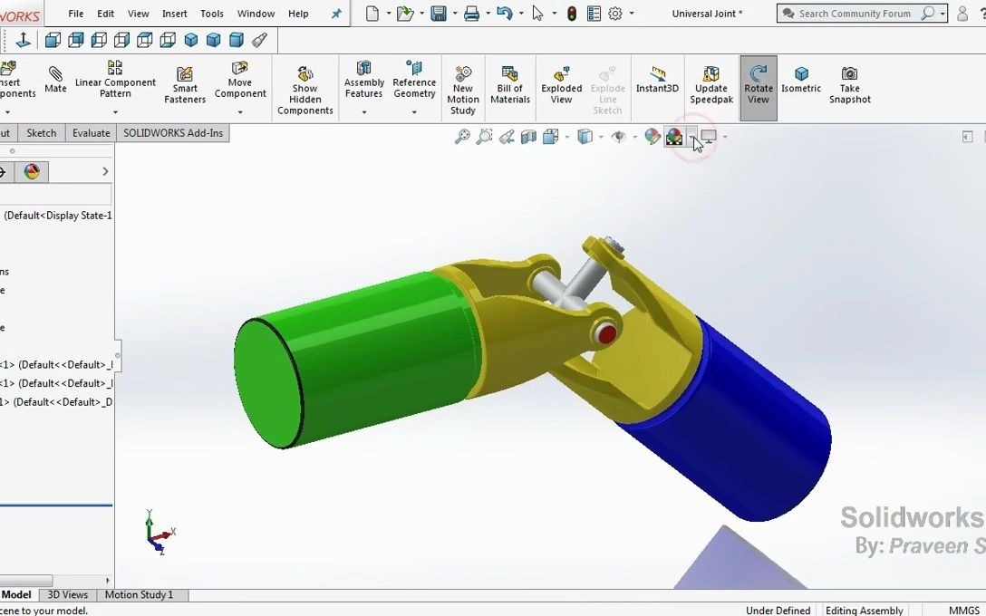 【教程搬运】使用Solidworks制作万向联轴器动画