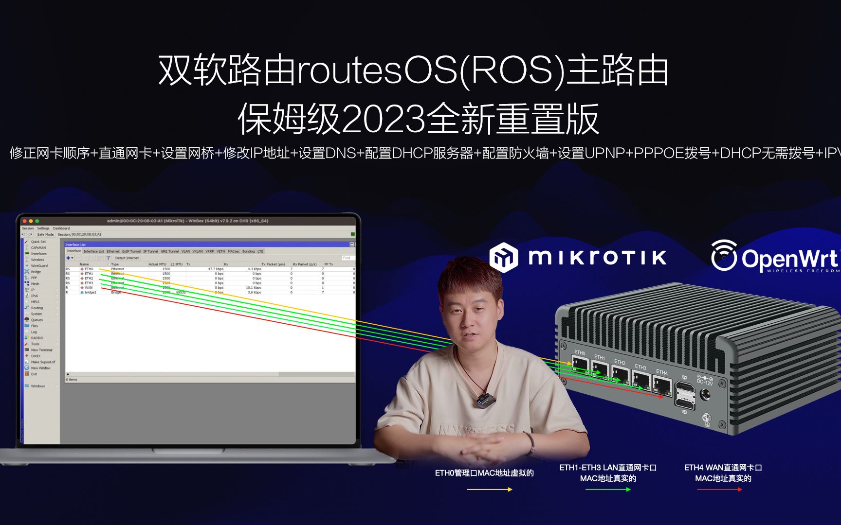 双软路由ROS主路由基础配置重置版,VUM虚拟整合包中如何爱快替换...