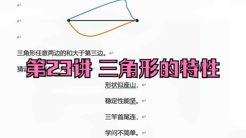 小学必备几何知识点:三角形的特性