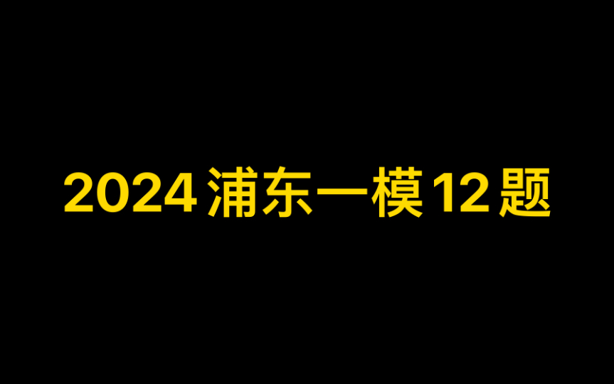 高中数学2024浦东一模12题讲解