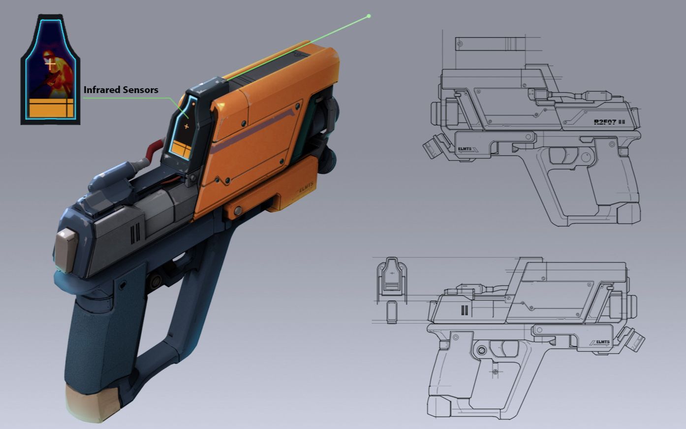 MAYA卡通小枪UV展开完成
