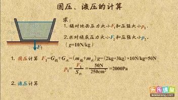 固体压强,液体压强的计算。