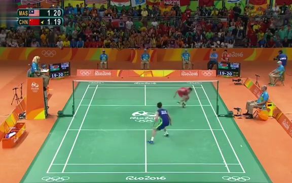 羽毛球 里约奥运会对阵李宗伟,林丹这个赛点救赛,太精彩了