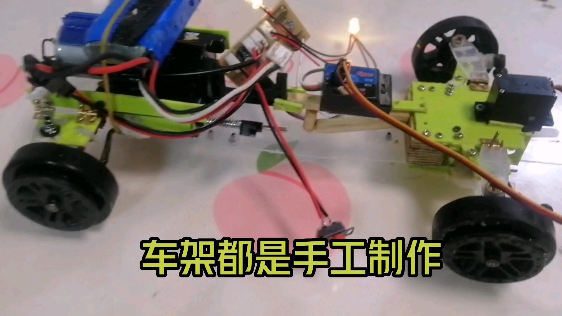 手工制作RC漂移蚊车,底盘完工!反胎漂移!