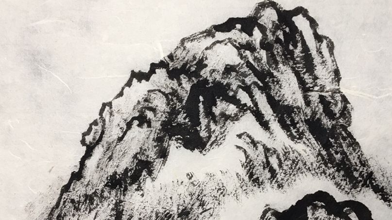 焦墨山水画的山石技法